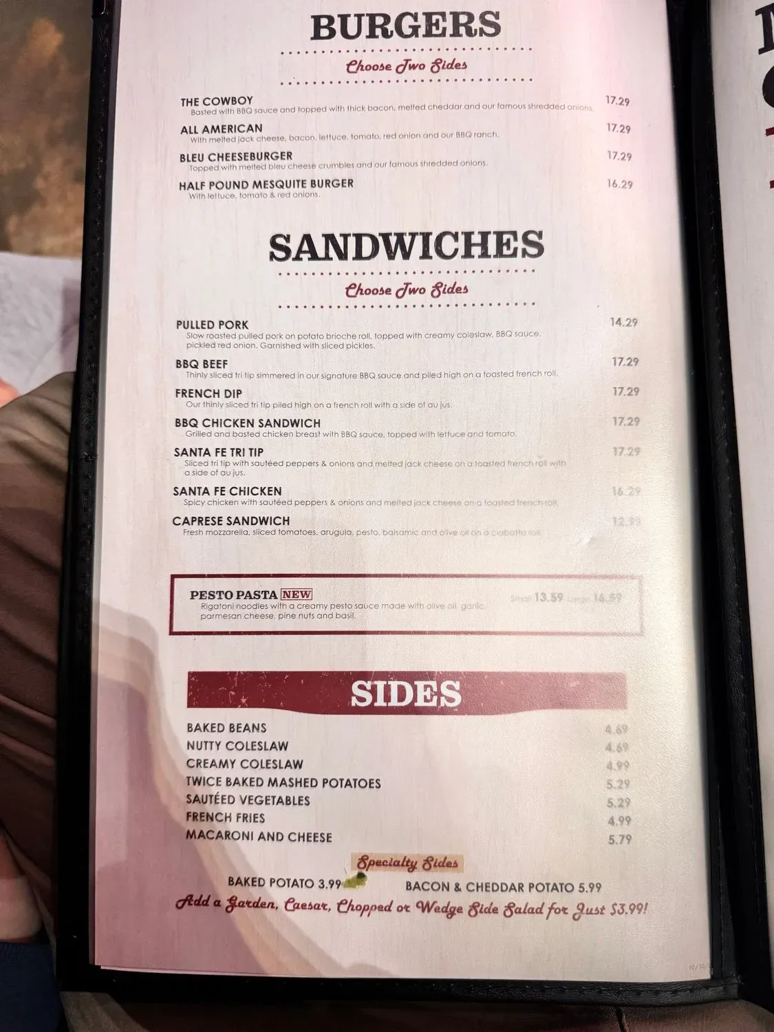Rattler's Bar B Que Menu - Updated October 2025