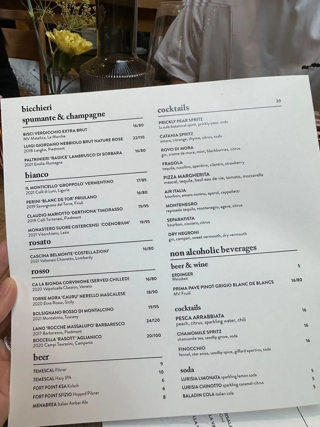 Che Fico Menu - Updated November 2025