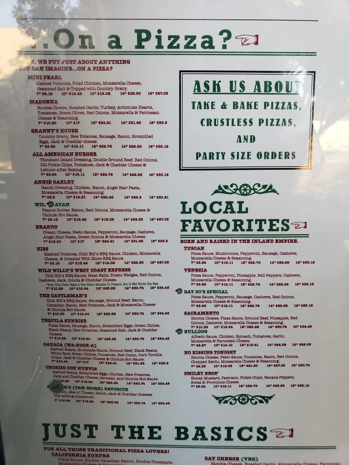The Gourmet Pizza Shoppe Menu - Updated November 2025