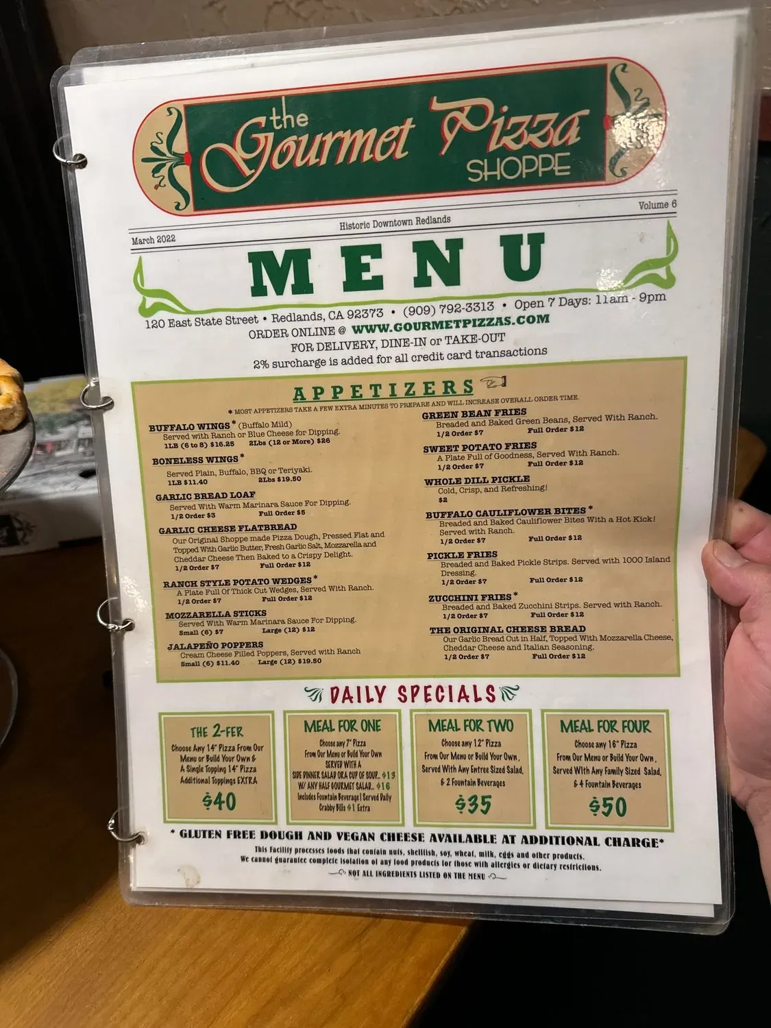 The Gourmet Pizza Shoppe Menu - Updated November 2025