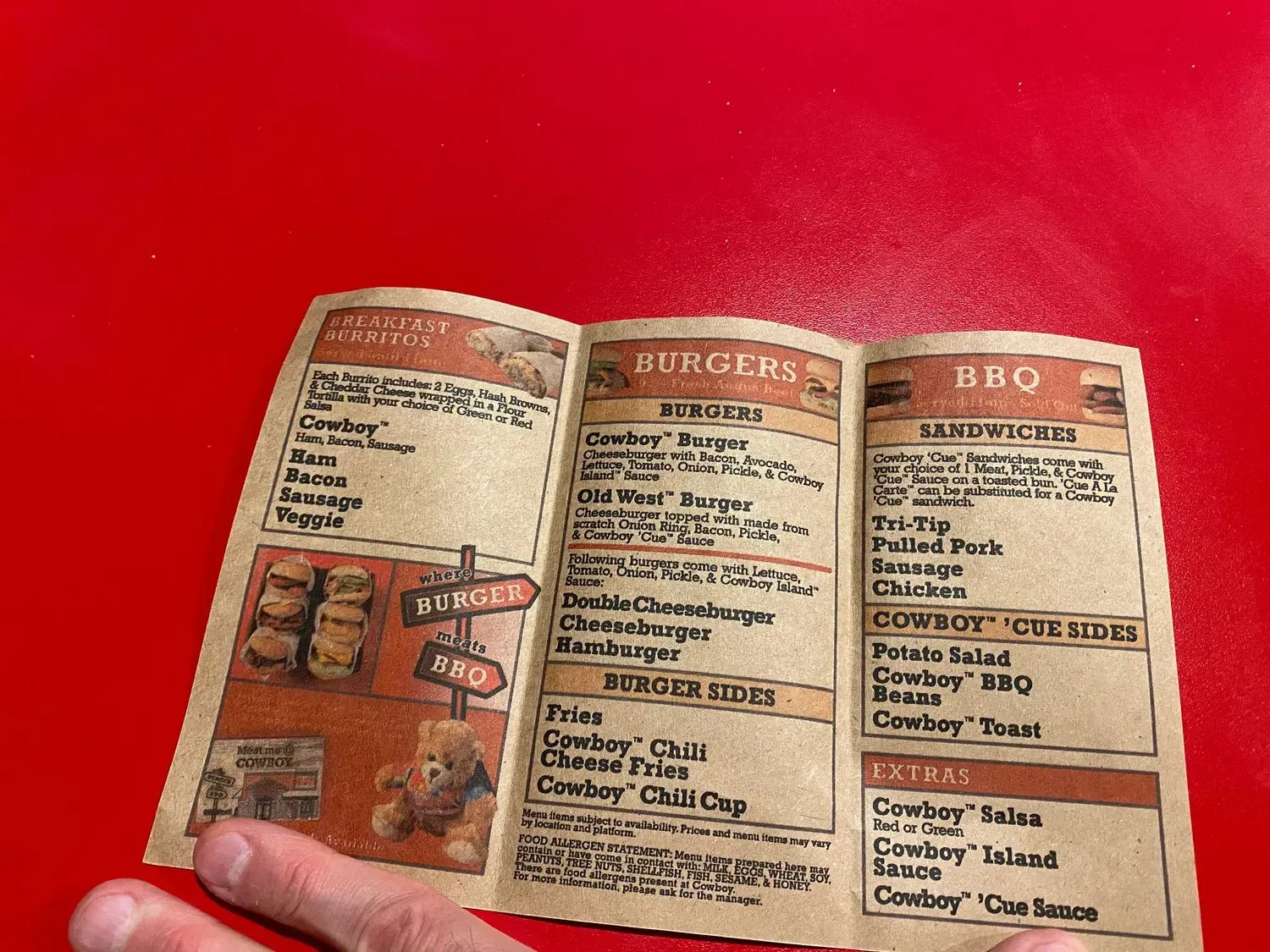 Cowboy Burgers & BBQ Menu - Updated October 2025