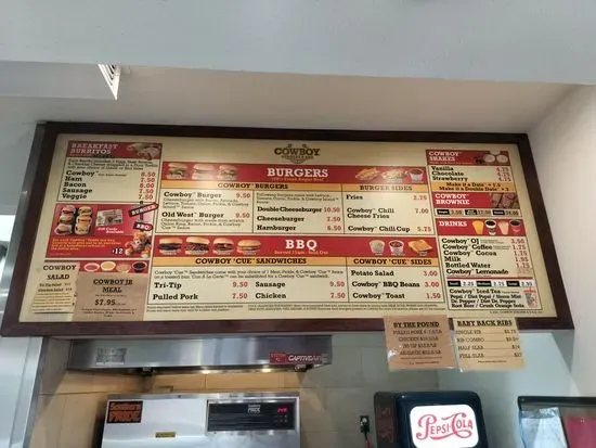 Cowboy Burgers & BBQ Menu | Riverside, CA | Checkle