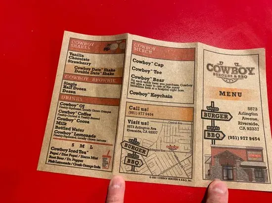 Cowboy Burgers & BBQ Menu | Riverside, CA | Checkle
