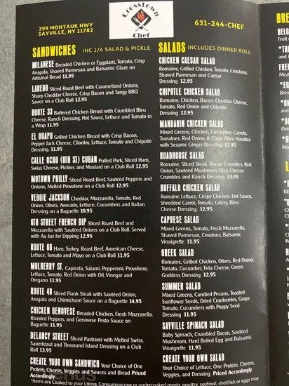 Crosstown Chef Menu | Sayville, NY | Checkle