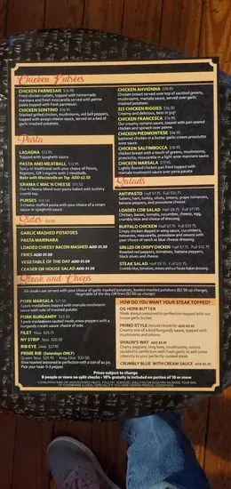 Primo pizza/Cacciatore's Restaurant and Banquet Hall Menu | Ilion, NY ...