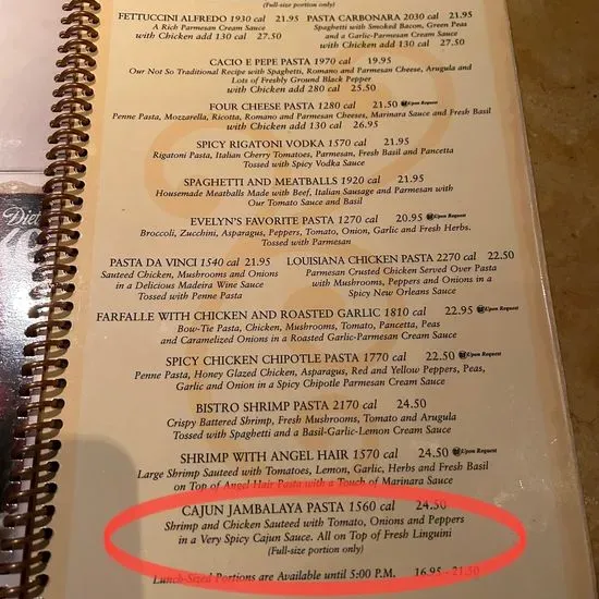The Cheesecake Factory Menu | Cheektowaga, NY | Checkle