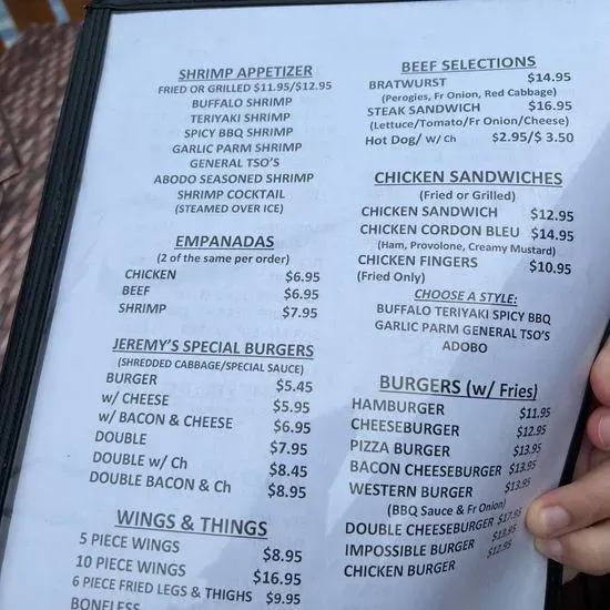 Jeremy's Ale House Freeport Menu | Freeport, NY | Checkle