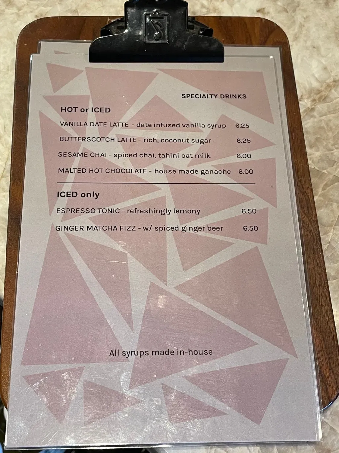 Black Fox Coffee Menu - Updated November 2025