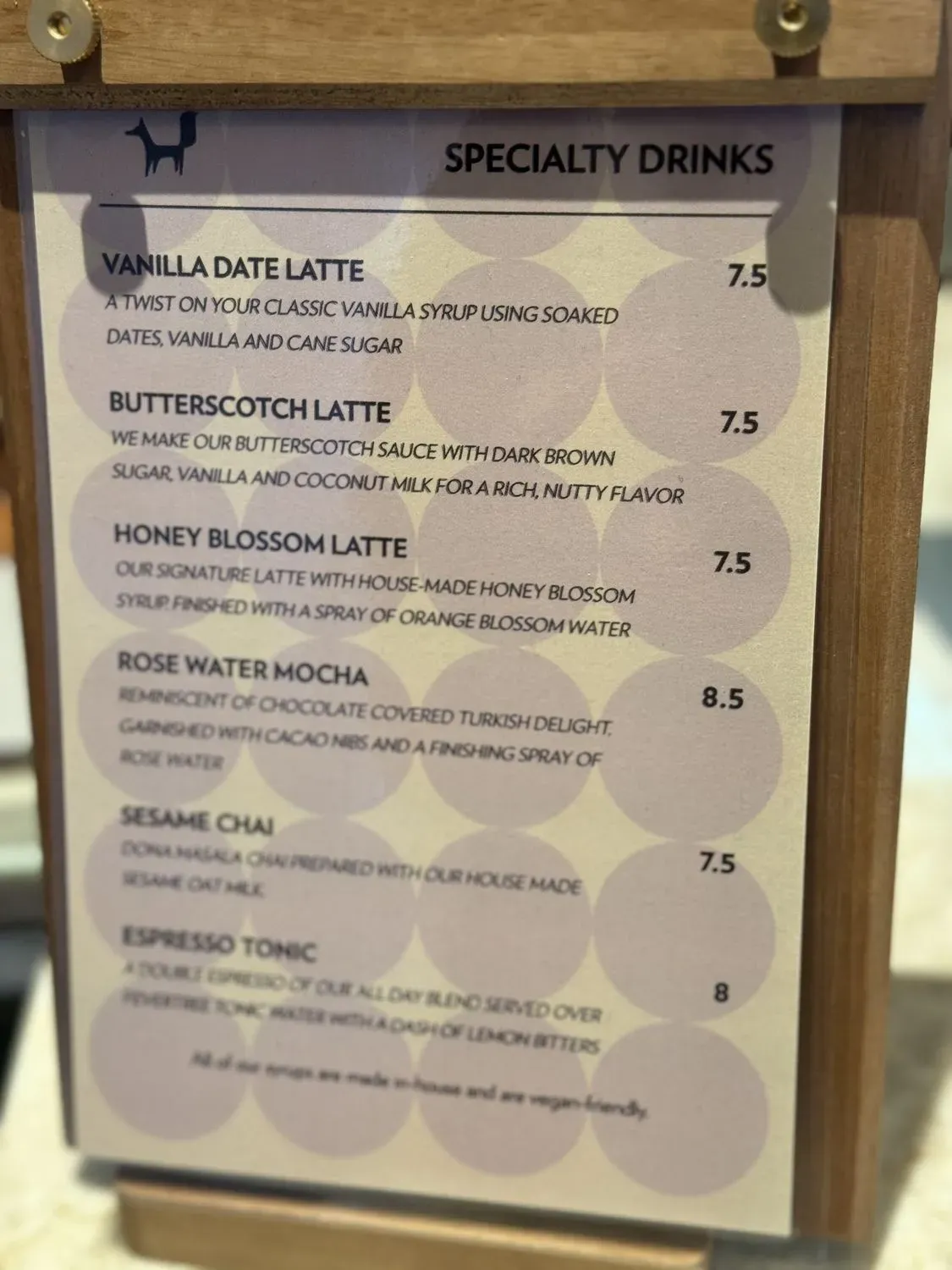 Black Fox Coffee Menu - Updated November 2025