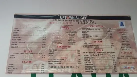 Uptown Pizza Menu | New York, NY | Checkle
