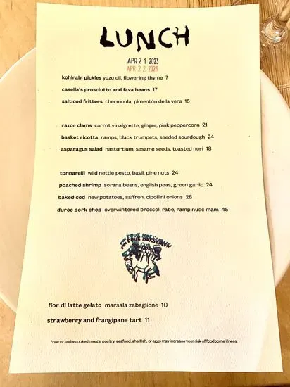 The Four Horsemen Menu | Brooklyn, NY | Checkle