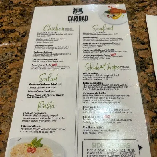 Caridad Restaurant Menu | New York, NY | Checkle