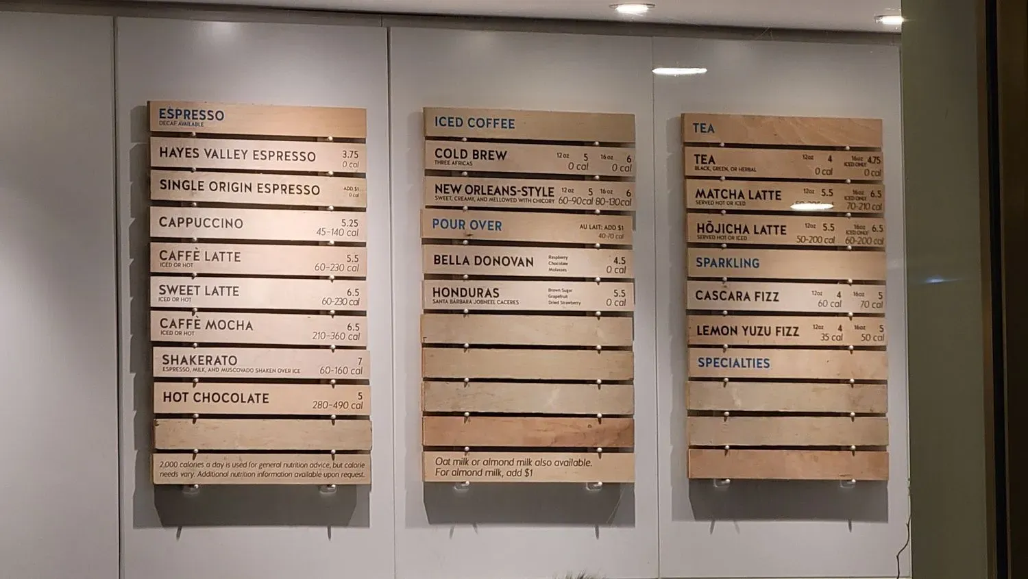 Blue Bottle Coffee Menu - Updated November 2025