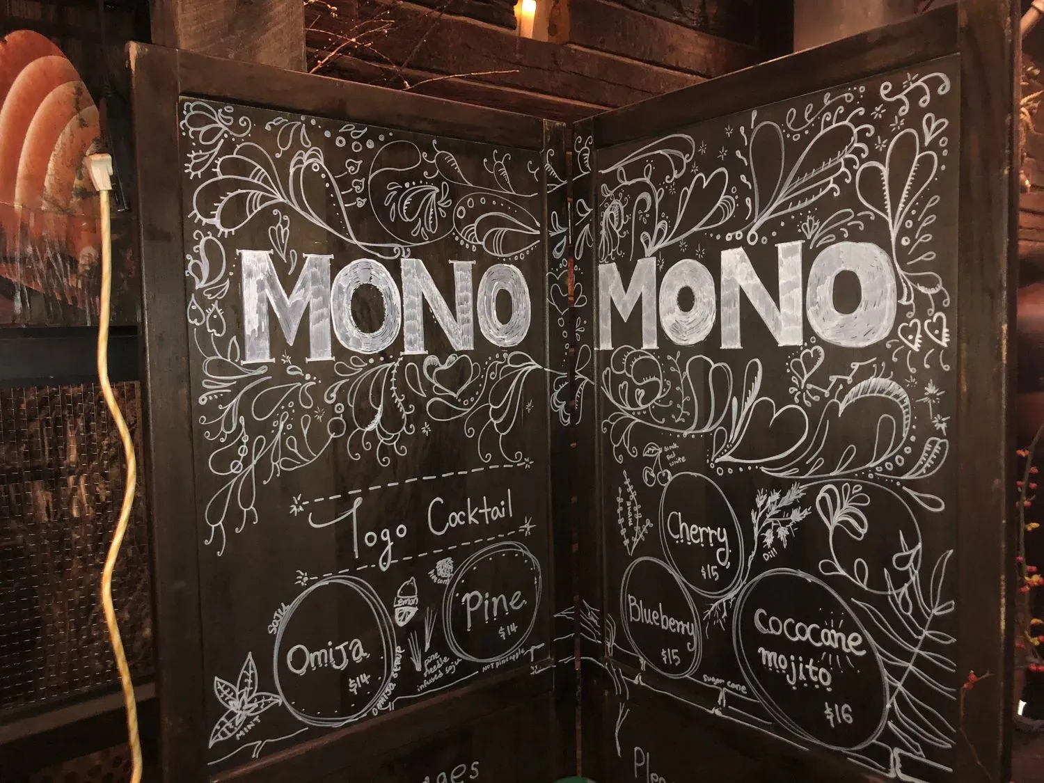 MONO+MONO Menu - Updated November 2025