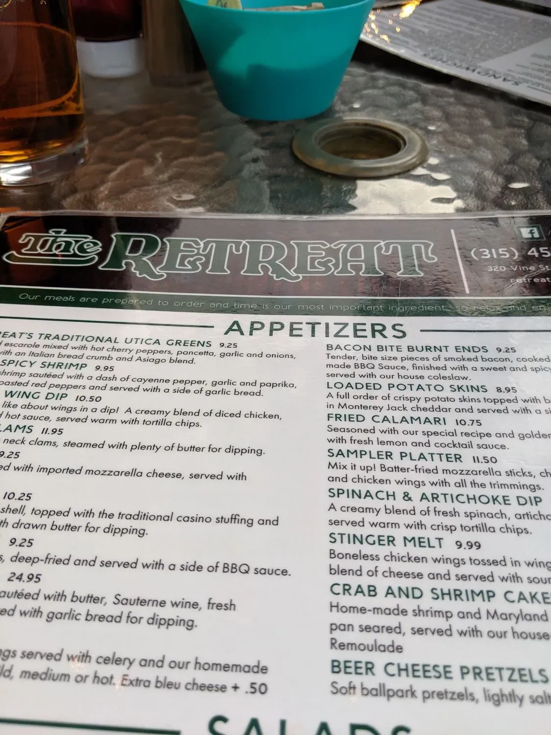 The Retreat Menu | Liverpool, NY | Checkle