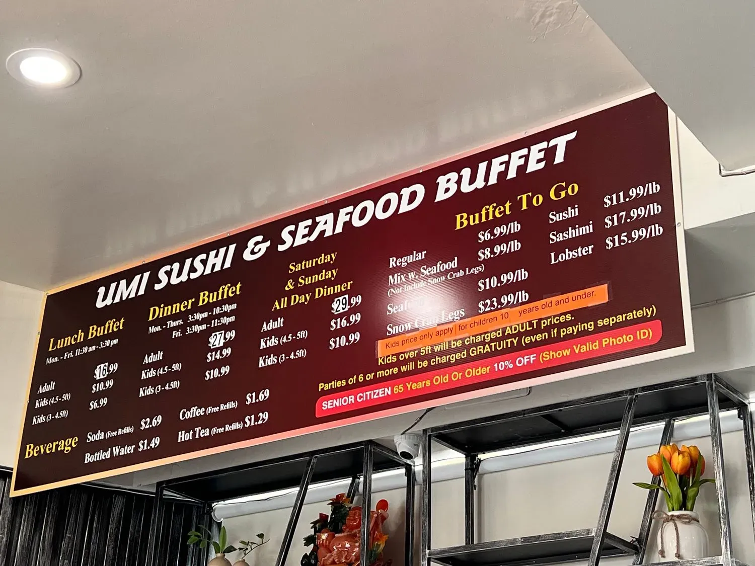 Umi Sushi & Seafood Buffet Menu - Updated November 2025