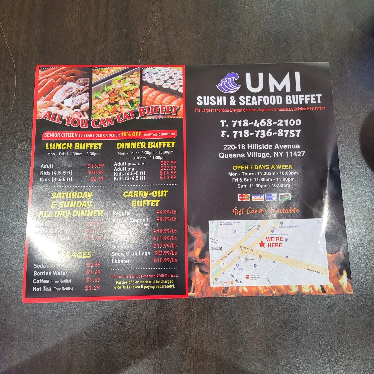 Umi Sushi & Seafood Buffet Menu - Updated November 2025