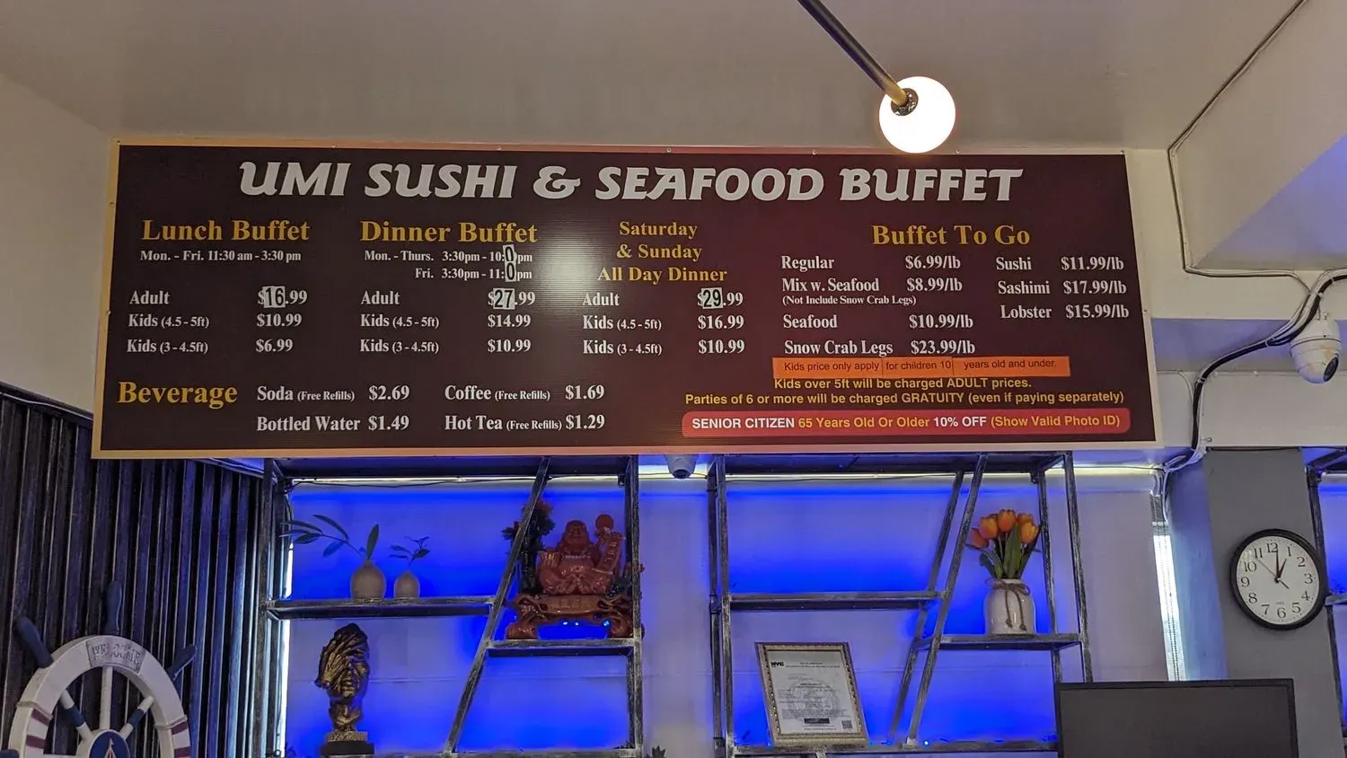 Umi Sushi & Seafood Buffet Menu - Updated November 2025