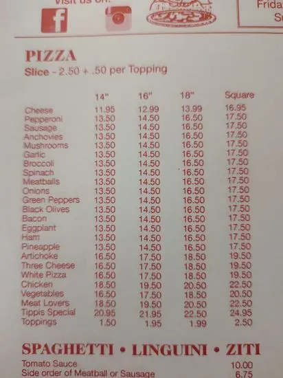 Tippi's Pizza Menu | West Palm Beach, FL | Checkle