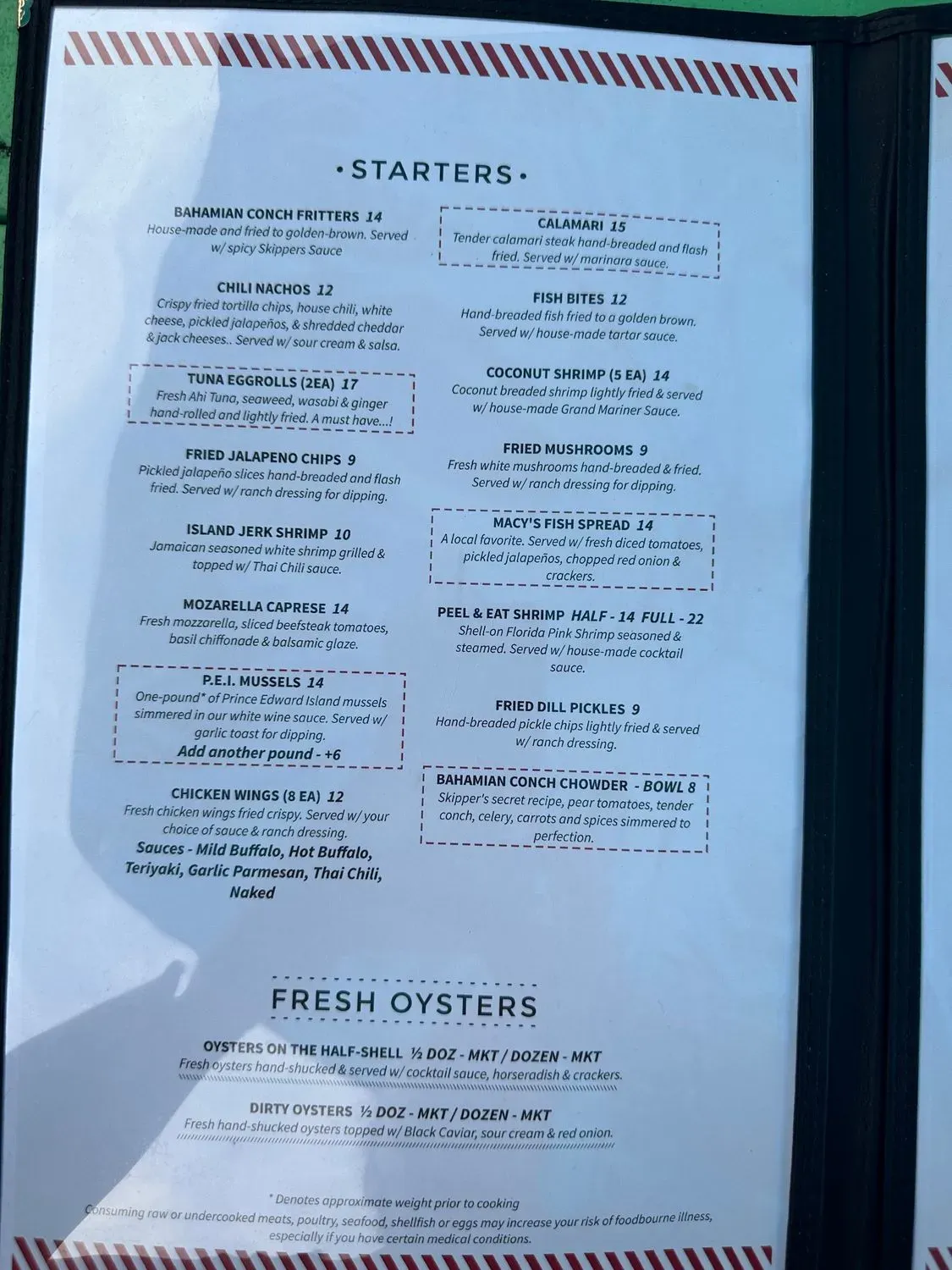 Skipper's Cove Bar & Grill Menu - Updated November 2025