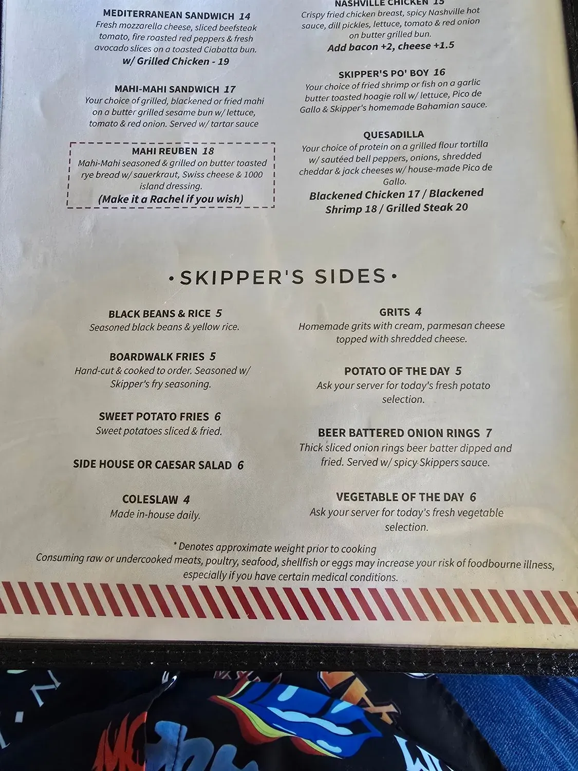 Skipper's Cove Bar & Grill Menu - Updated October 2025