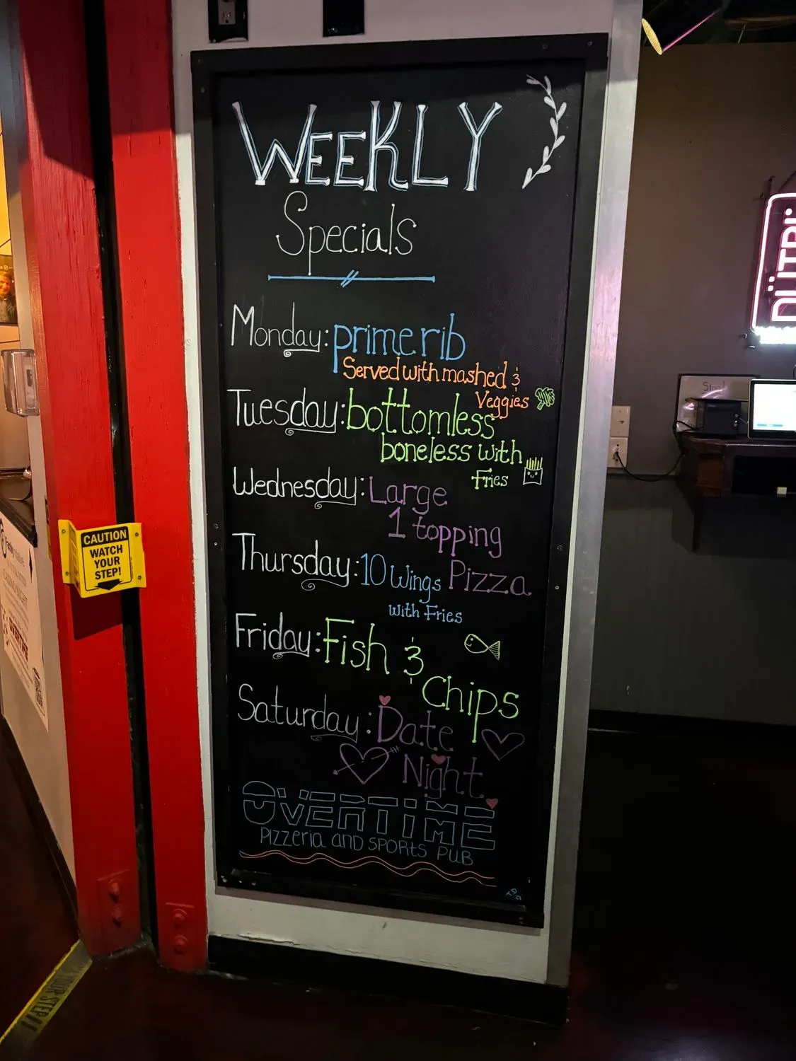 Overtime Pizzeria & Sports Pub Menu - Updated November 2025