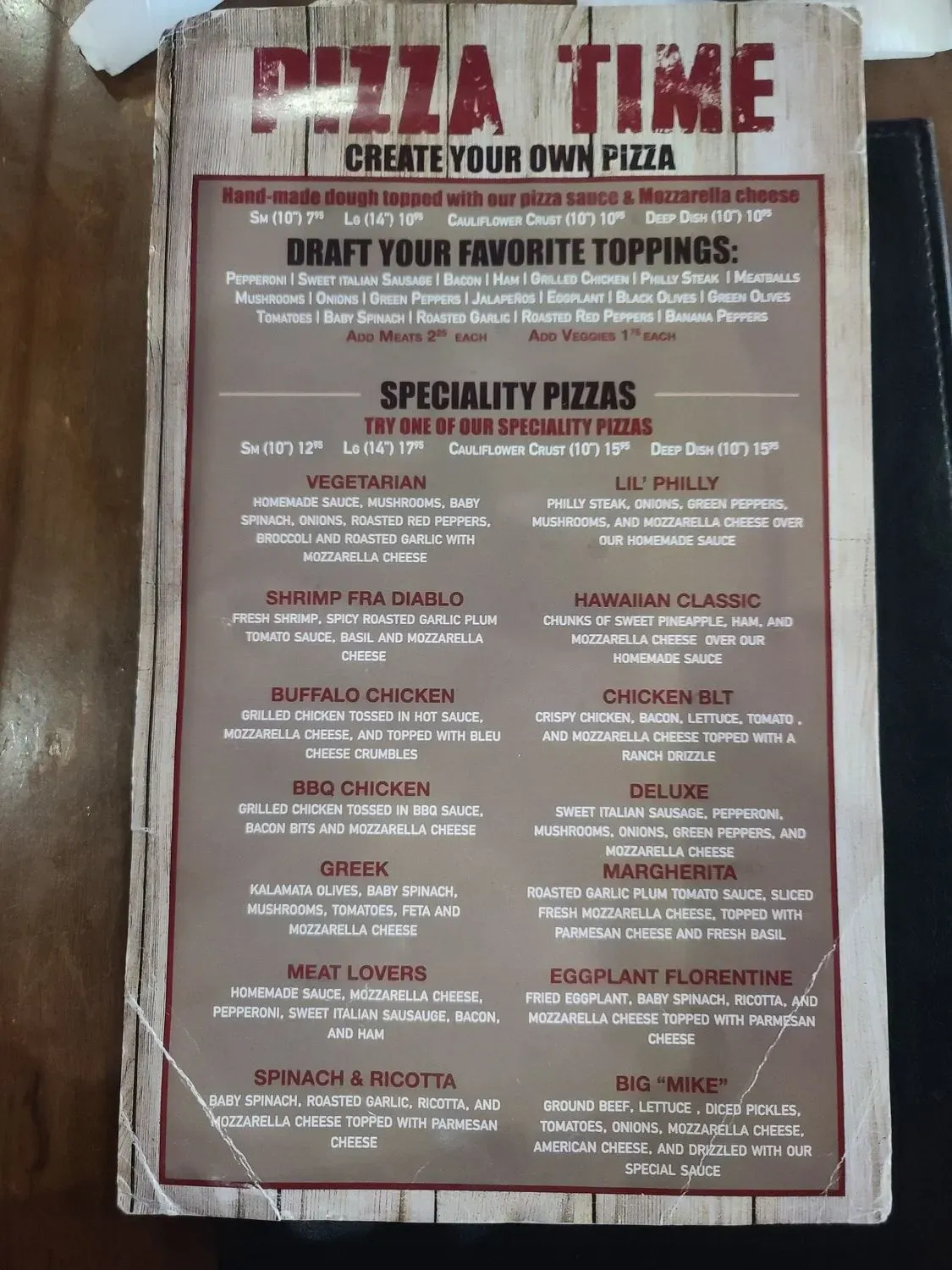 Overtime Pizzeria & Sports Pub Menu - Updated November 2025