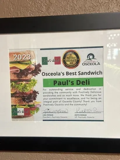 Paul's Italian Deli & Restaurant Menu | Kissimmee, FL | Checkle