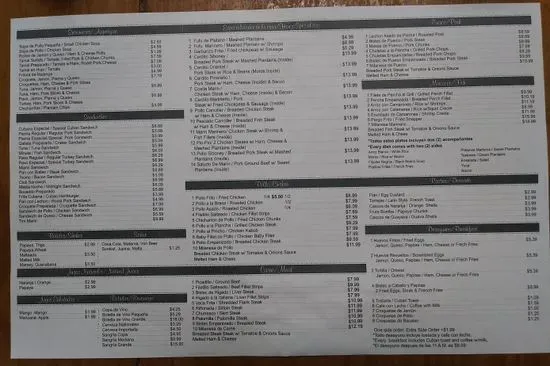 Casa Marin Restaurant Menu | Hialeah, FL | Checkle