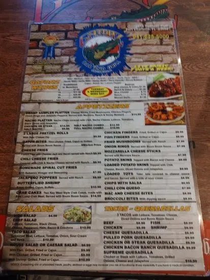 Gatorz Bar and Grill Menu | Port Charlotte, FL | Checkle