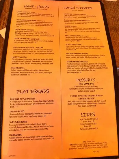 River Deck Tiki Bar & Restaurant Menu | New Smyrna Beach, FL | Checkle