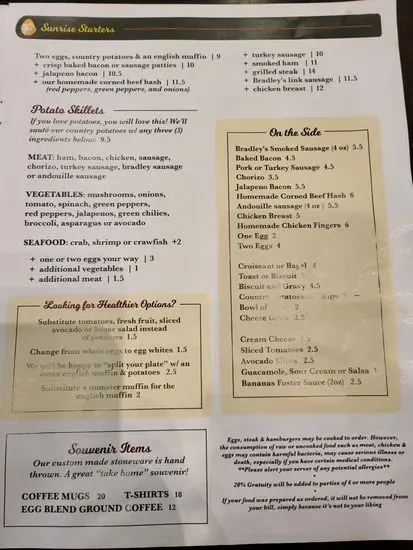 The Egg Cafe & Eatery Menu | Tallahassee, FL | Checkle