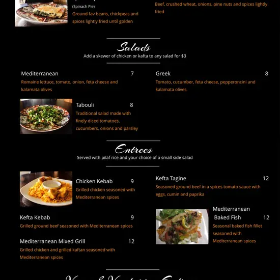 Nadia's Cafe Menu | Kissimmee, FL | Checkle