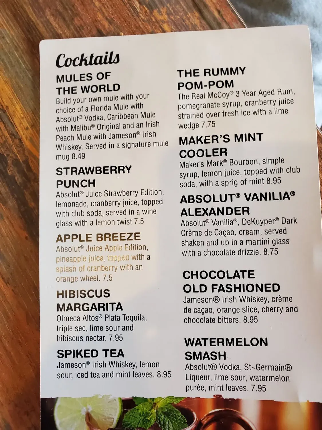 Harborside Menu - Updated October 2025