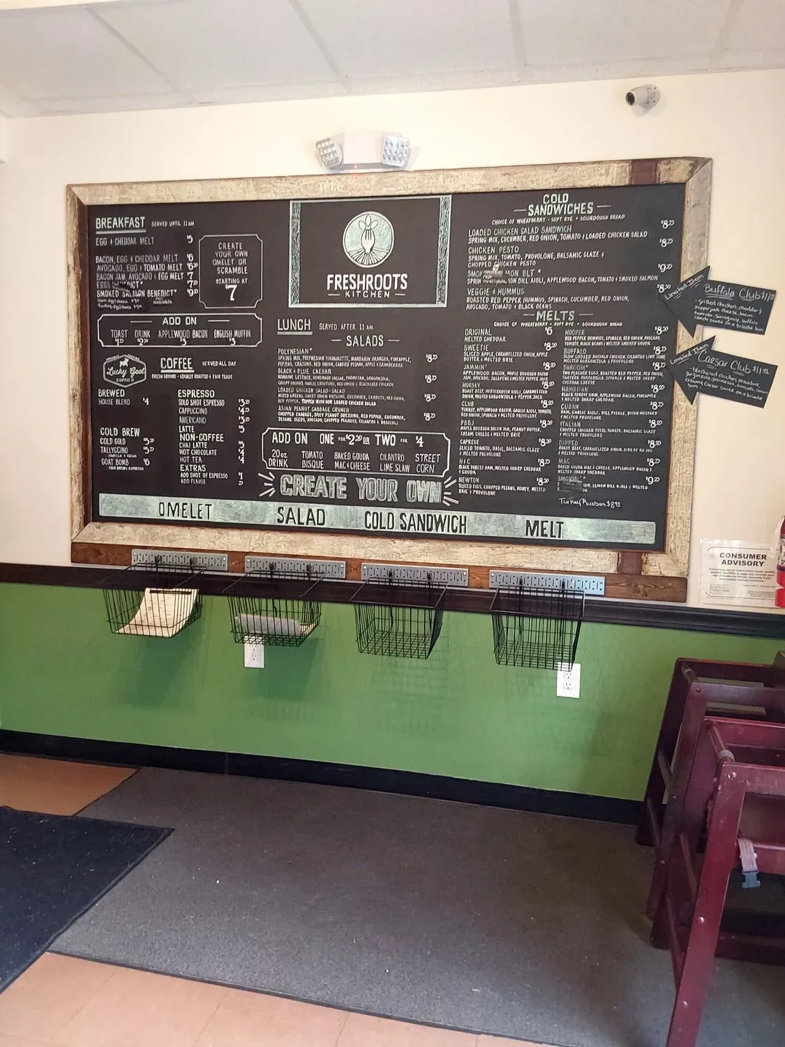 Freshroots Kitchen Menu - Updated November 2025