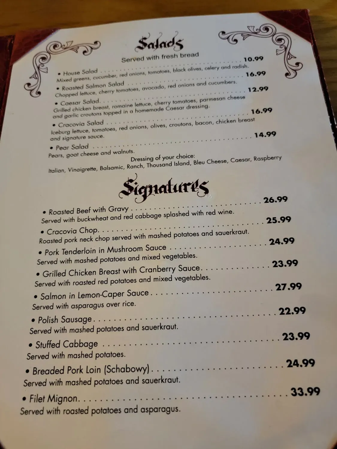 Cracovia Polish Restaurant - Deli & Bakery Menu - Updated November 2025