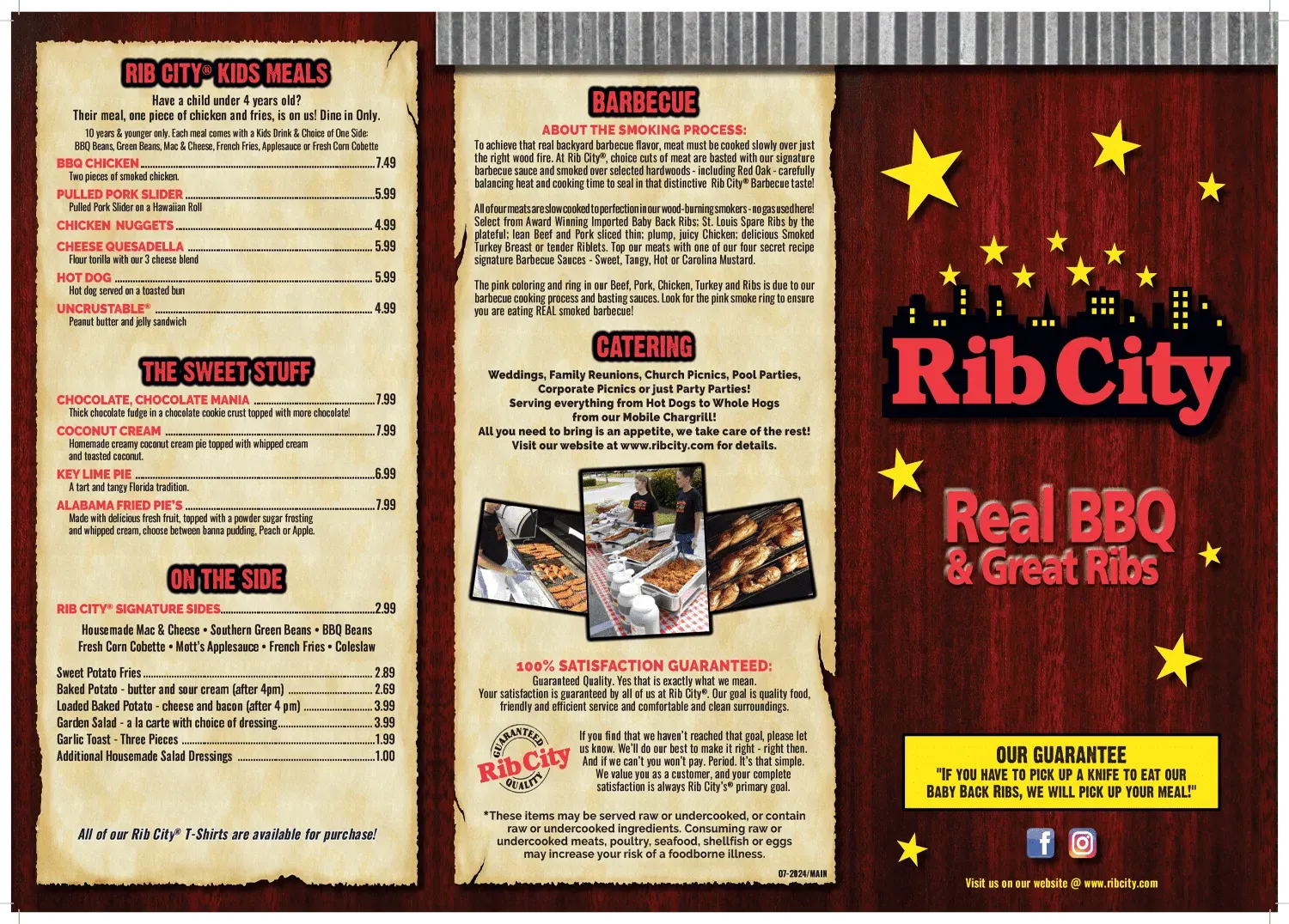 Rib City Menu - Updated November 2025
