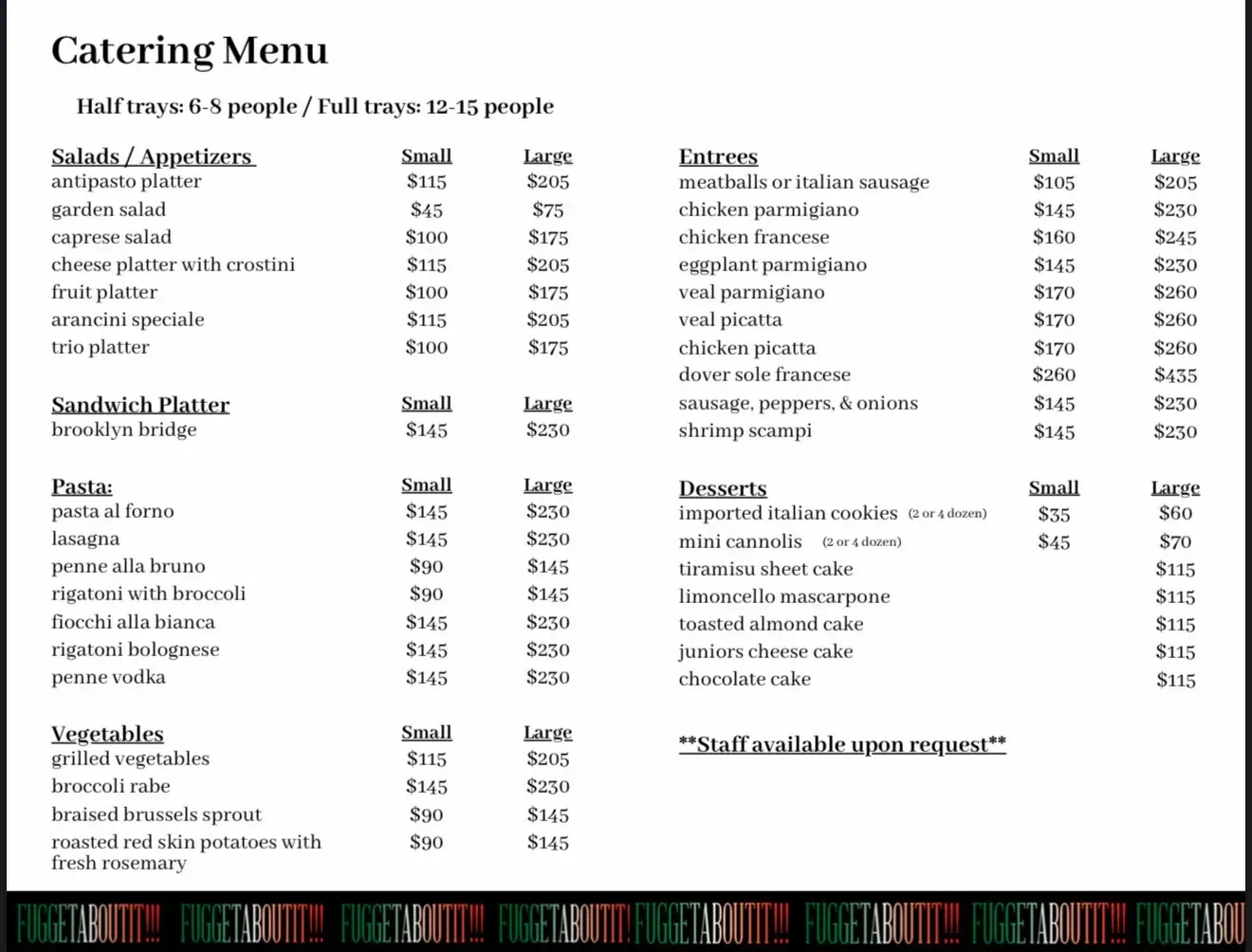Bruno's of Brooklyn, Italian Eatery Menu - Updated November 2025