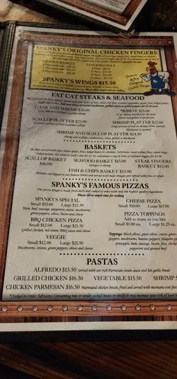 Spanky's Southside Pizza Galley and Saloon Menu | Savannah, GA | Checkle