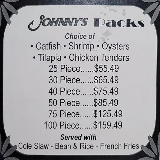 Johnny's Seafood Cafe Menu | Texas City, TX | Checkle