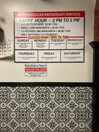 Rodeo Mexican Restaurant on 84 Menu | Dothan, AL | Checkle