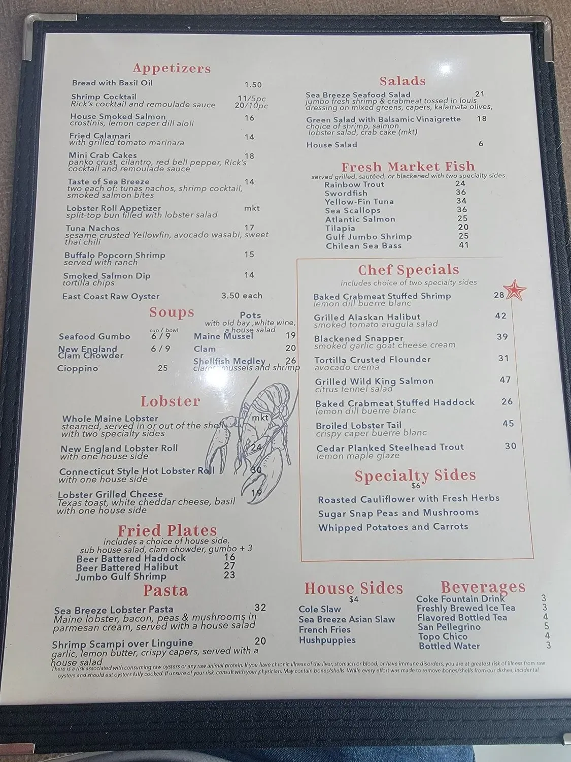 Sea Breeze Fish Market & Grill Menu - Updated October 2025