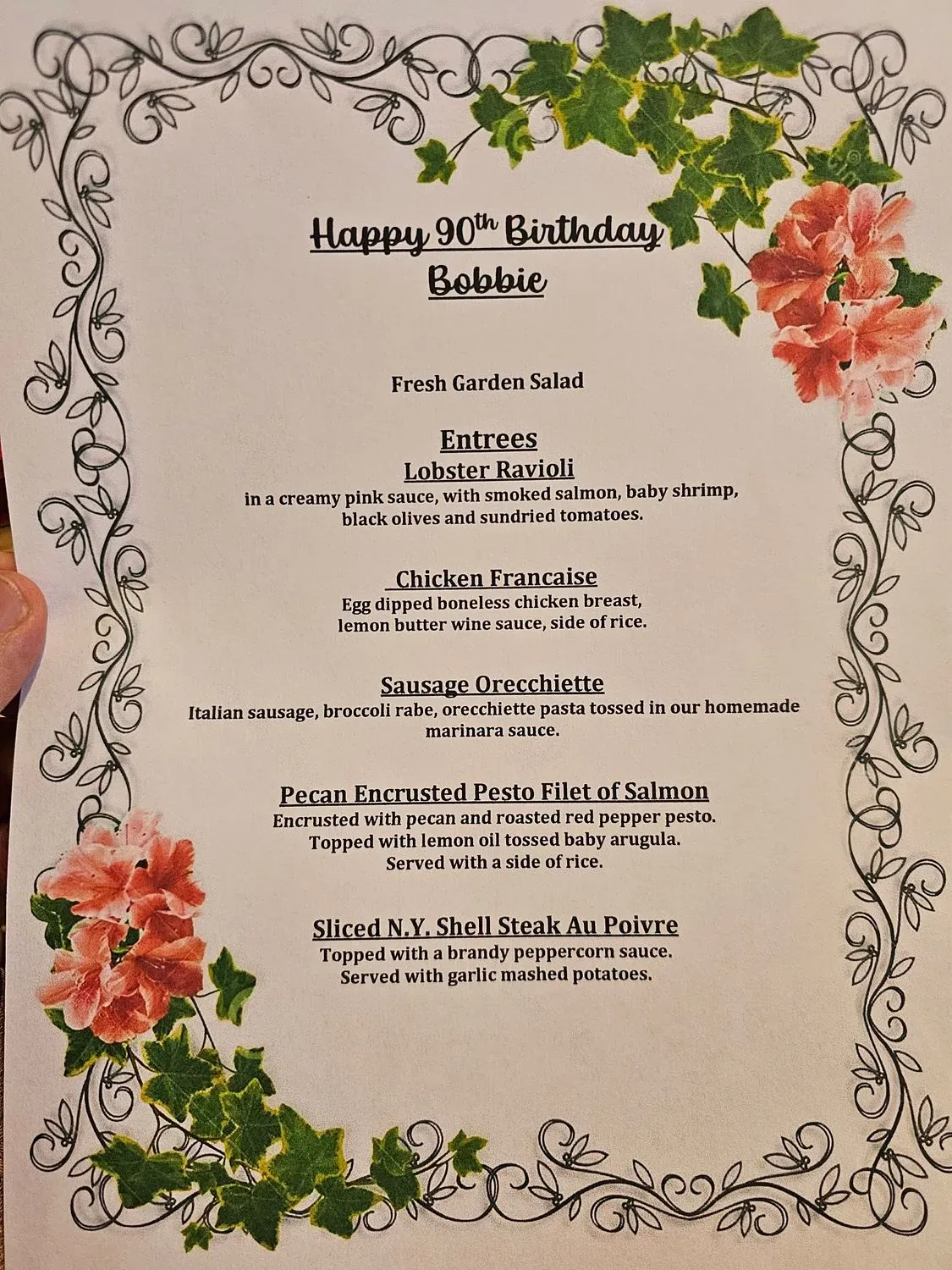Garden Grill Menu - Updated November 2025