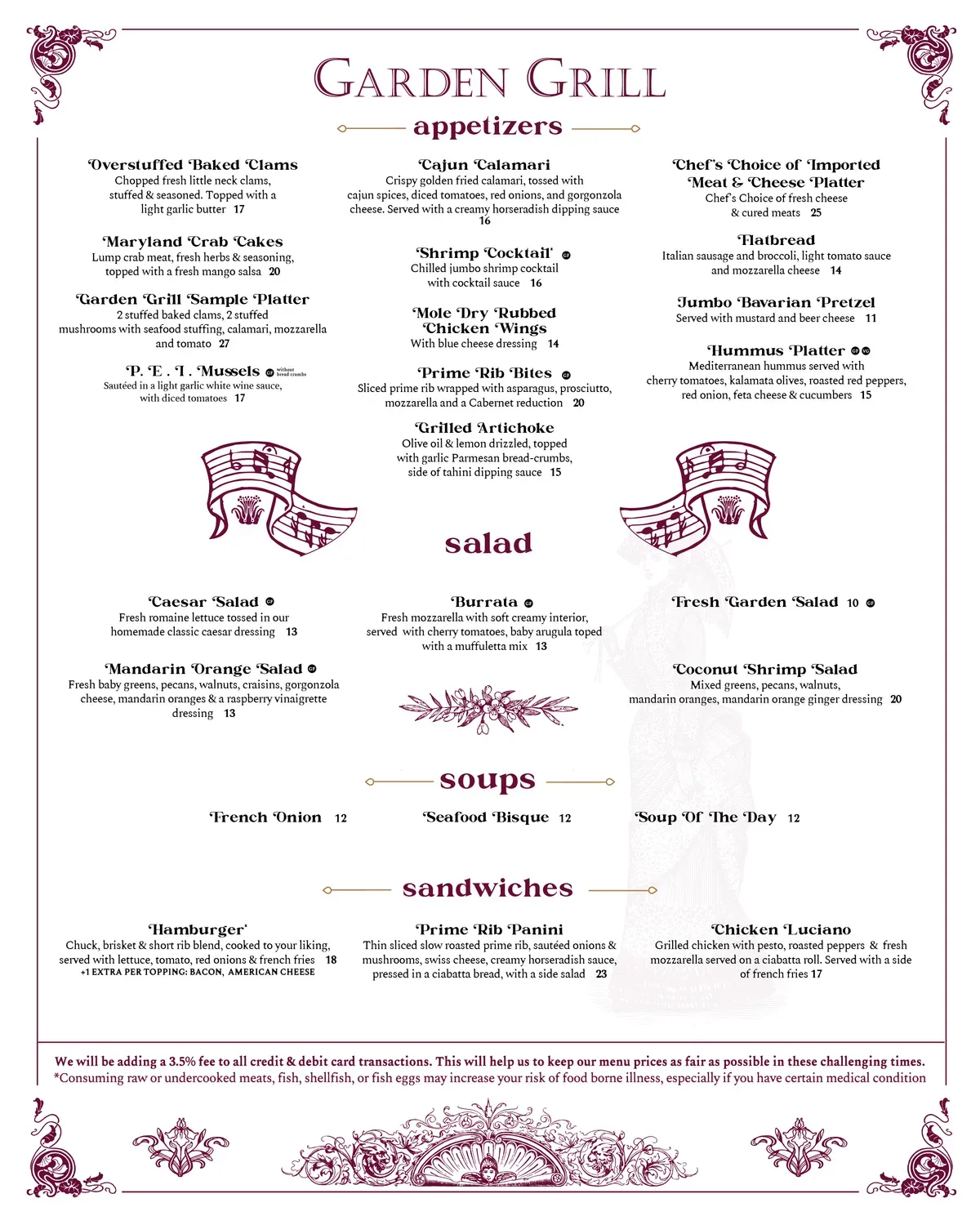 Garden Grill Menu - Updated November 2025