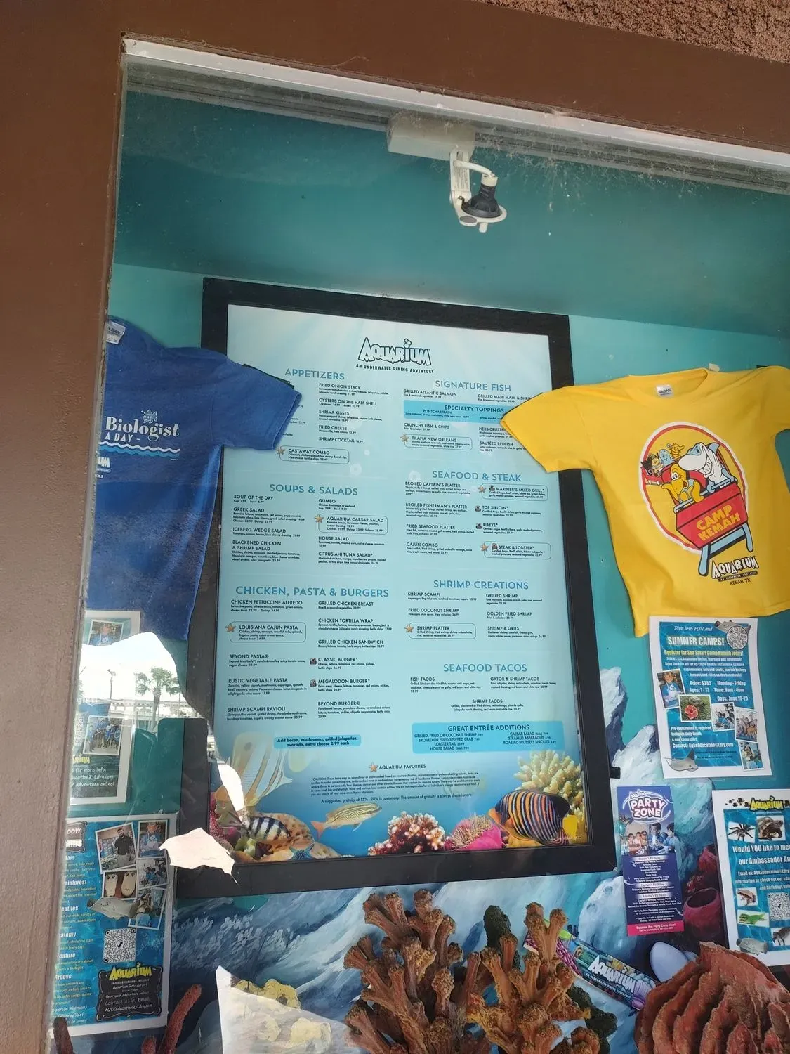 Aquarium Restaurant Menu - Updated October 2025