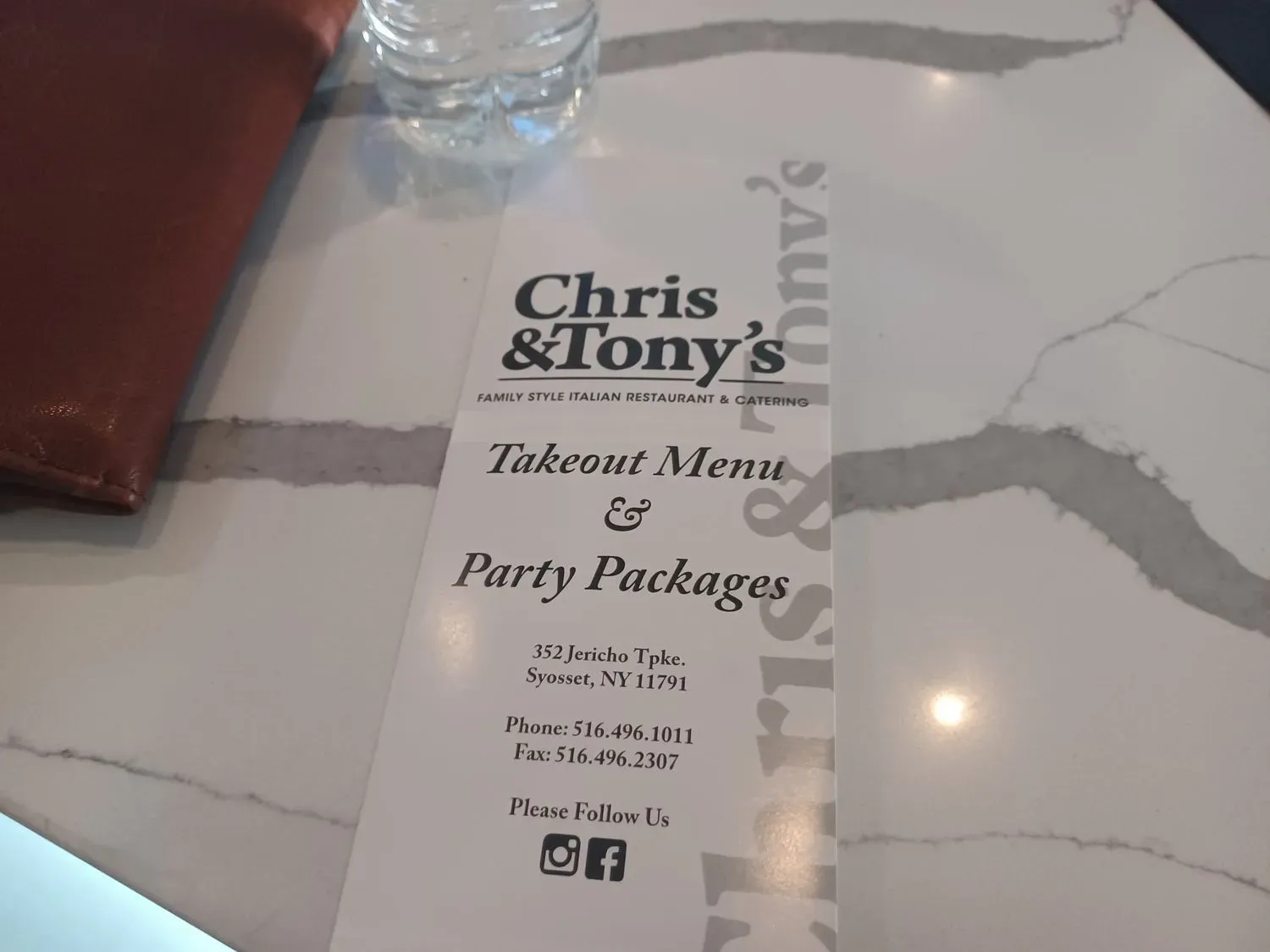 Chris & Tony’s Menu - Updated November 2025