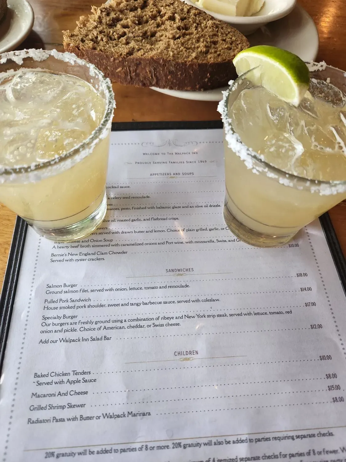 The Walpack Inn Menu - Updated October 2025