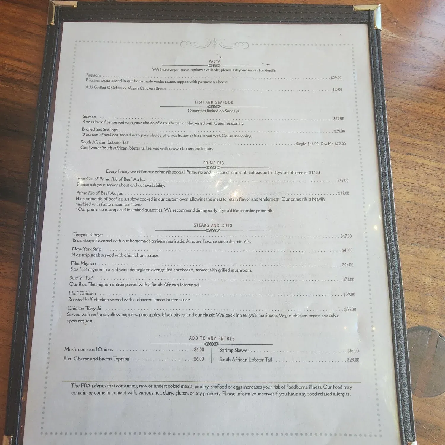 The Walpack Inn Menu - Updated October 2025