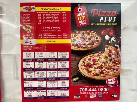 Pizza Plus Sparta Menu | Sparta, GA | Checkle