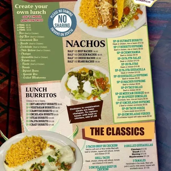 Blue Agave Méxican Restaurant Menu | Ozark, AL | Checkle